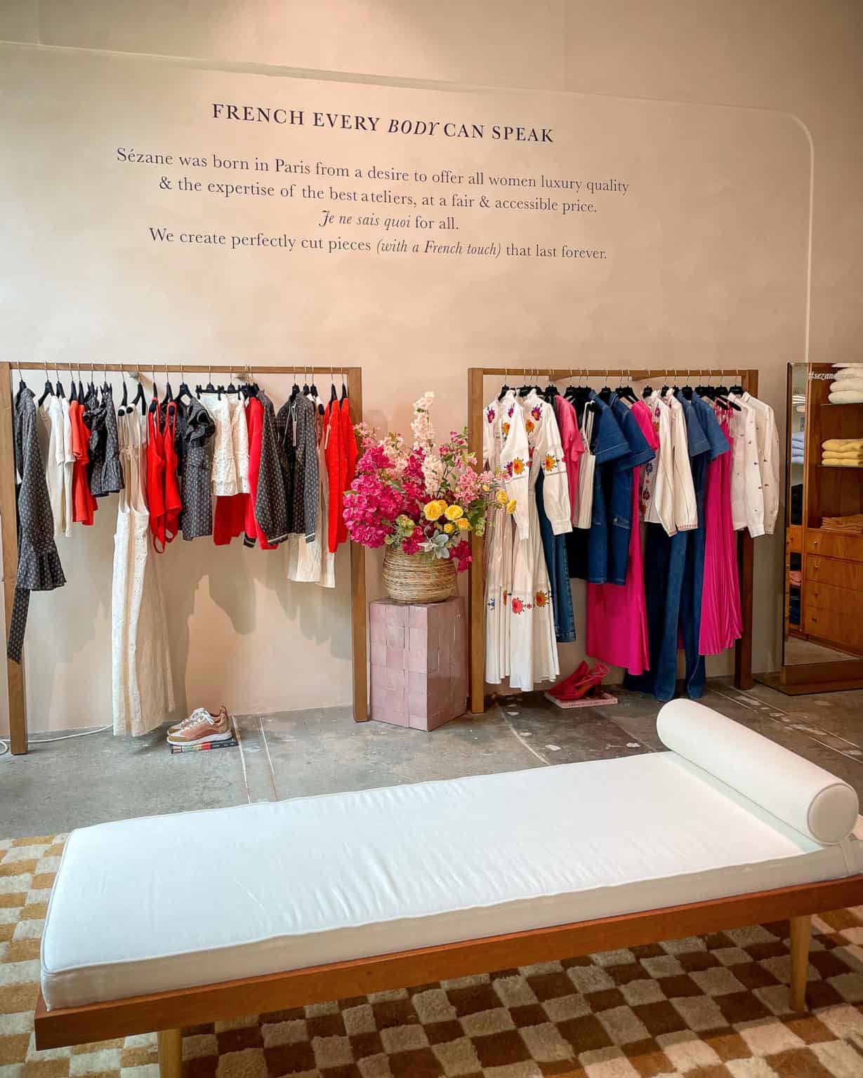 Sézane pop-up in Los Angeles - une femme x susan blakey