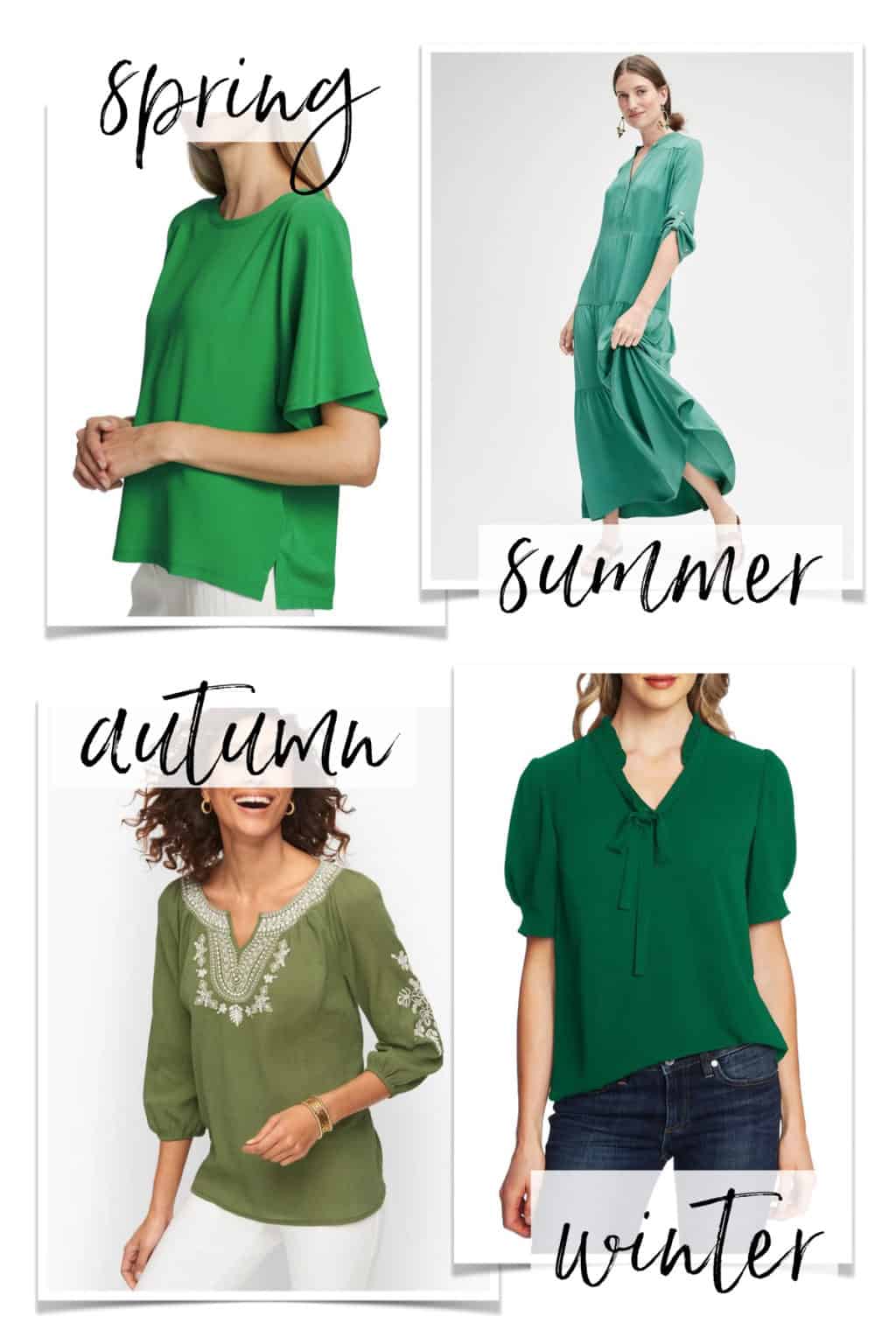 How to wear green (by season) - une femme x susan blakey
