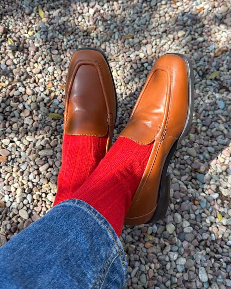 Colorful socks and loafers for spring - une femme x susan blakey